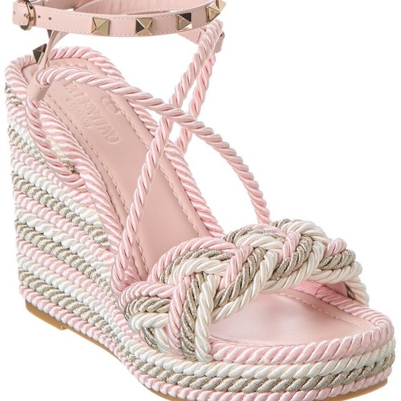 Valentino Garavani | Shoes | Valentino Rockstud Multicolored Rope Wedge ...